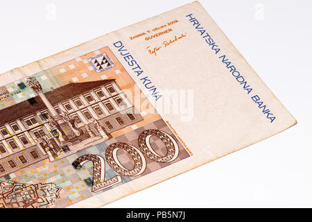 200 Croatian kunas bank note. Kuna is the national currency of Croatia ...