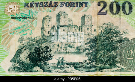 200 Hungarian forints bank note. Hungarian forint is the national ...