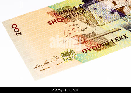 200 Albanian lek bank note. Albanian lek is the national currency of ...