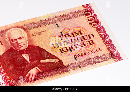 500 Icelandic kronas bank note. Icelandic krona is the national ...