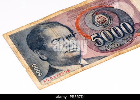 5000 Yugoslavian dinars bank note Stock Photo - Alamy