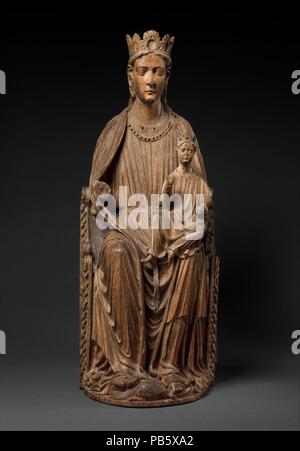 Enthroned Virgin and Child. Virgin Mary and Child crowned, in high ...