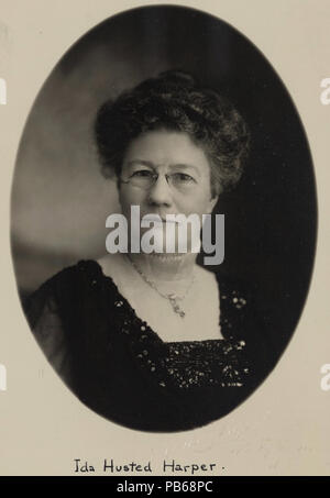 Formal portrait, head and shoulders, Ida Husted Harper, wearing eye ...