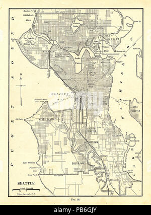 Map of Seattle 1914 Stock Photo - Alamy