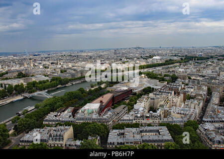 A slice of Paris and the river as seen from the Eiffel tower Stock ...