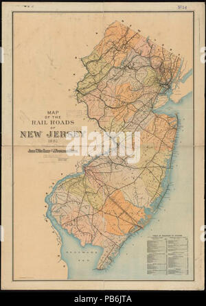Map of the rail roads of New Jersey 1887 , Railroads, New Jersey, Maps ...