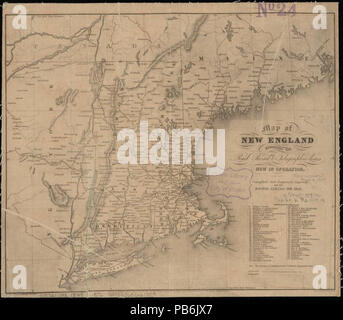 Map of New England exhibiting the rail road and telegraphic lines now ...