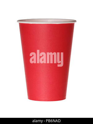 red paper Cup isolated on green background Stock Photo - Alamy