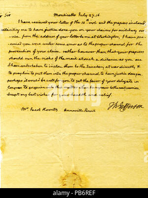 913 Letter signed Thomas Jefferson, Monticello, Virginia, to Peter ...