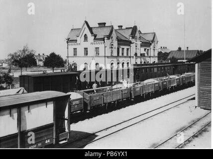 Photograph of a train at Visby Station, Sweden, in 1960, illustrating ...