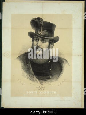 Portrait of Louis Kossuth, leader of the Hungarian Revolution of 1848 ...