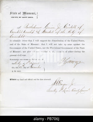 Bartholomew Guion Jr. of St. Louis, Missouri, swears an oath of ...