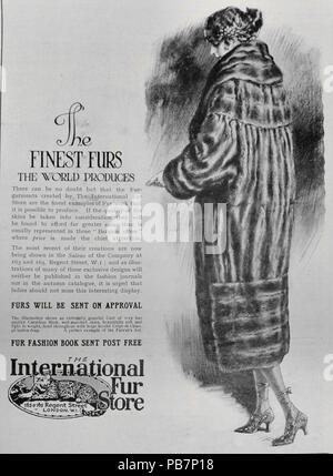 The 1921 advertisement for the International Fur Store highlights ...