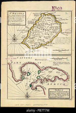 Map of St. Helena island 17th century 22 x 27 cm Stock Photo - Alamy