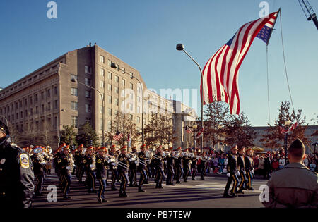 Inaugural parade for President George H.W. Bush on January 20, 1989 ...