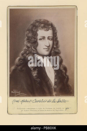 A portrait of René Robert Cavelier de La Salle, a French explorer known ...