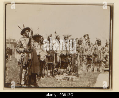 A historical photograph of the Horn Society of Alberta Indians ...