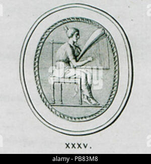 Signet with woman playing the harp - Peter Oluf Brøndsted - 1830 Stock ...