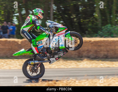 James Hillier Riding a Kawasaki Motorbike in the Silkolene British ...