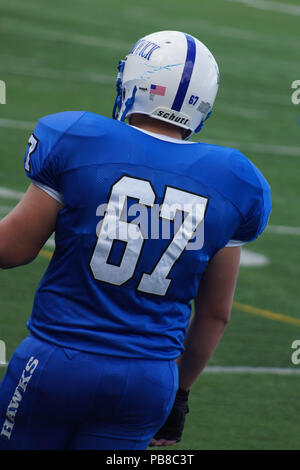 Number sixty-seven blue color over a red background. Anniversary ...