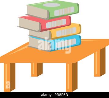 table with books icon over white background, vector illustration Stock ...