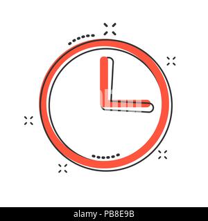 Vector cartoon clock timer icon in comic style. Time alarm concept ...