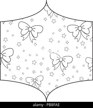 decorative frame with stars and bows pattern over white background ...