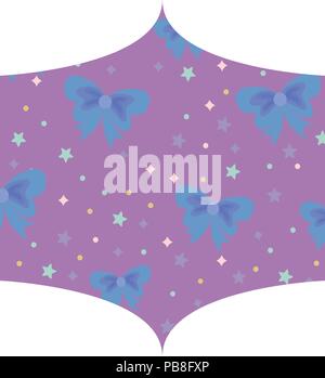 decorative frame with stars and bows pattern over white background ...