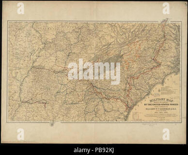 Military map showing the marches of the United States forces under ...
