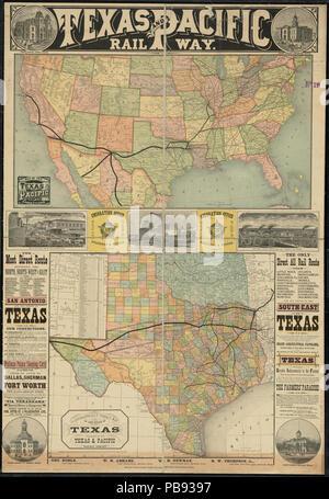 Texas and Pacific Railway and its connections Stock Photo - Alamy