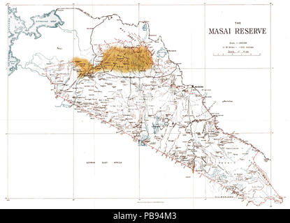 Masai Reserve Map 1919 Stock Photo - Alamy