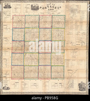 Map of Portage Co., Ohio Stock Photo - Alamy