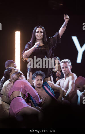 Demi Lovato performs at London's O2 Arena Featuring: Demi Lovato Where ...
