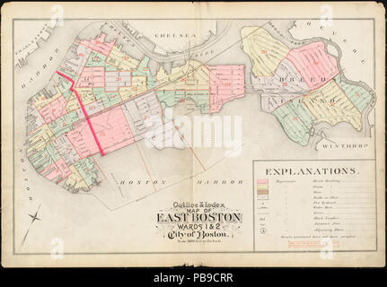 Outline & index map of East Boston, wards 1 & 2, city of Boston ...