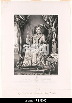 Portrait of Pope Pius IX, the longest-reigning pope in history, known ...
