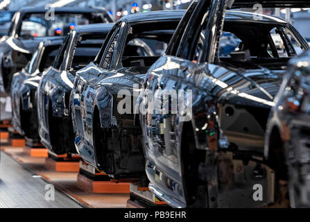 Assembly line Audi A4 and A5 at the Audi AG plant in Ingolstadt Bavaria ...