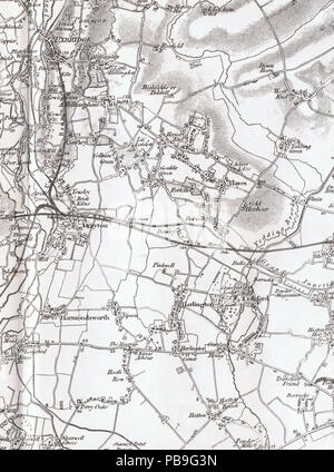 Harlington as seen on Ordnance Survey map sheet 71, 1822 1890, with ...