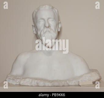A marble bust of Joseph Pulitzer, Sr., created by sculptor Auguste ...