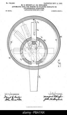1796 US743293-Automatic tool for boring or planing concave or ...