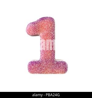 Red sour candy number 6 Isolated on white background Stock Photo - Alamy