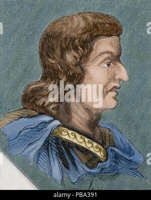 AMALARICO. REY VISIGODO. 502 - 531. GRABADO RETRATO DE ARNOLDO ...