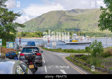 Corran Ferry between Inchree and Clovullin, Fort William Stock Photo ...