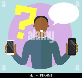 Icon illustration of a person thinking about what to buy Stock Vector ...