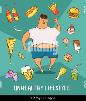 Young man in white shirt with normal body build. Comic cartoon ...