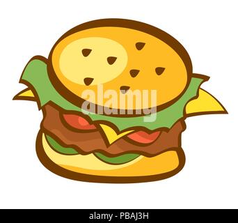 Isolated comic burger icon Stock Vector Image & Art - Alamy