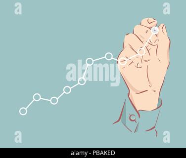 Hand drawing increasing graph vector illustration Stock Vector Image ...