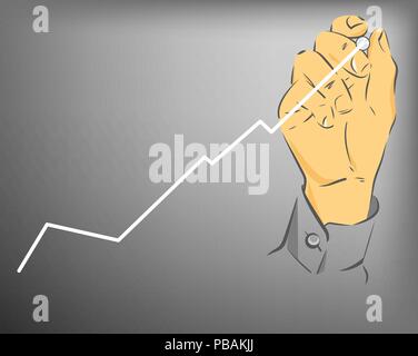Hand drawing increasing graph, vector illustration Stock Vector Image ...