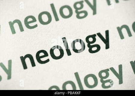 word neologism printed on white paper macro Stock Photo - Alamy