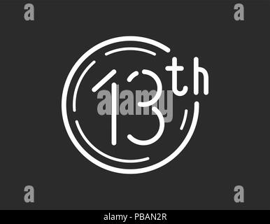 Vector Lucky 13 logo or badge design with custom font and distressed ...