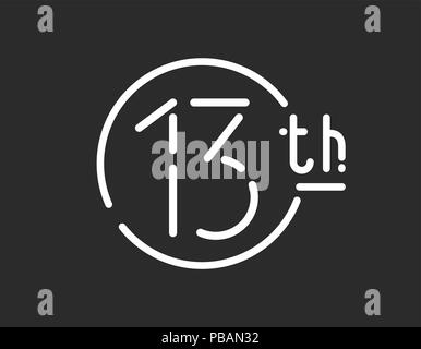 Vector Lucky 13 logo or badge design with custom font and distressed ...